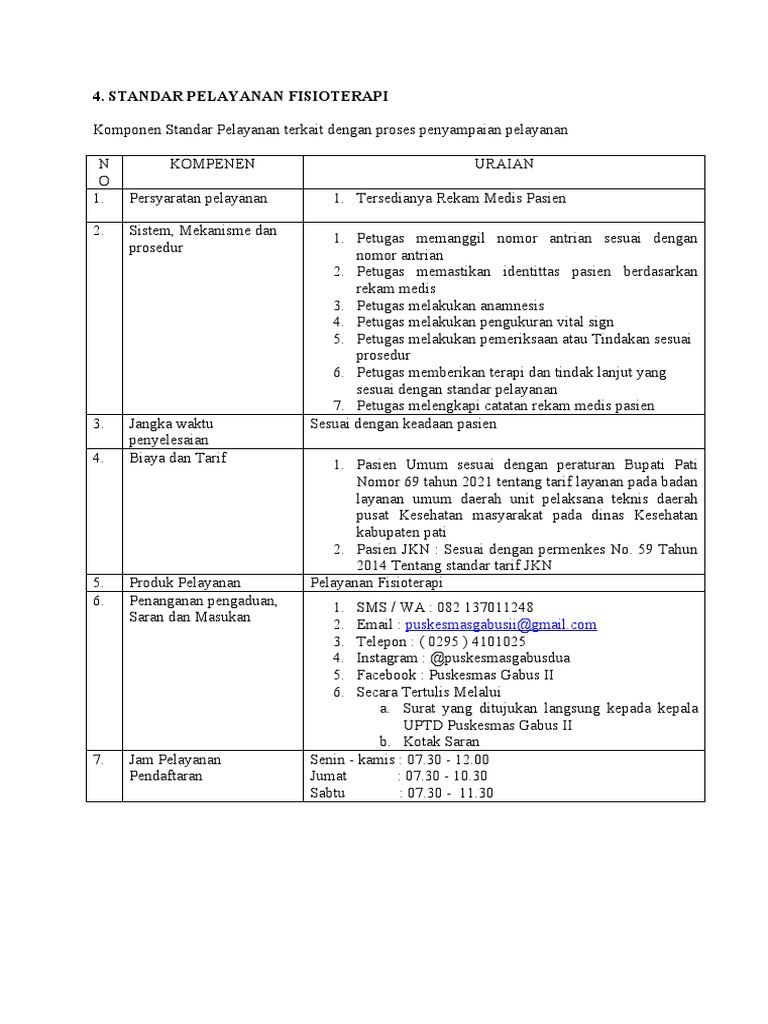 Standar Fisioterapi | PDF | Sains & Matematika