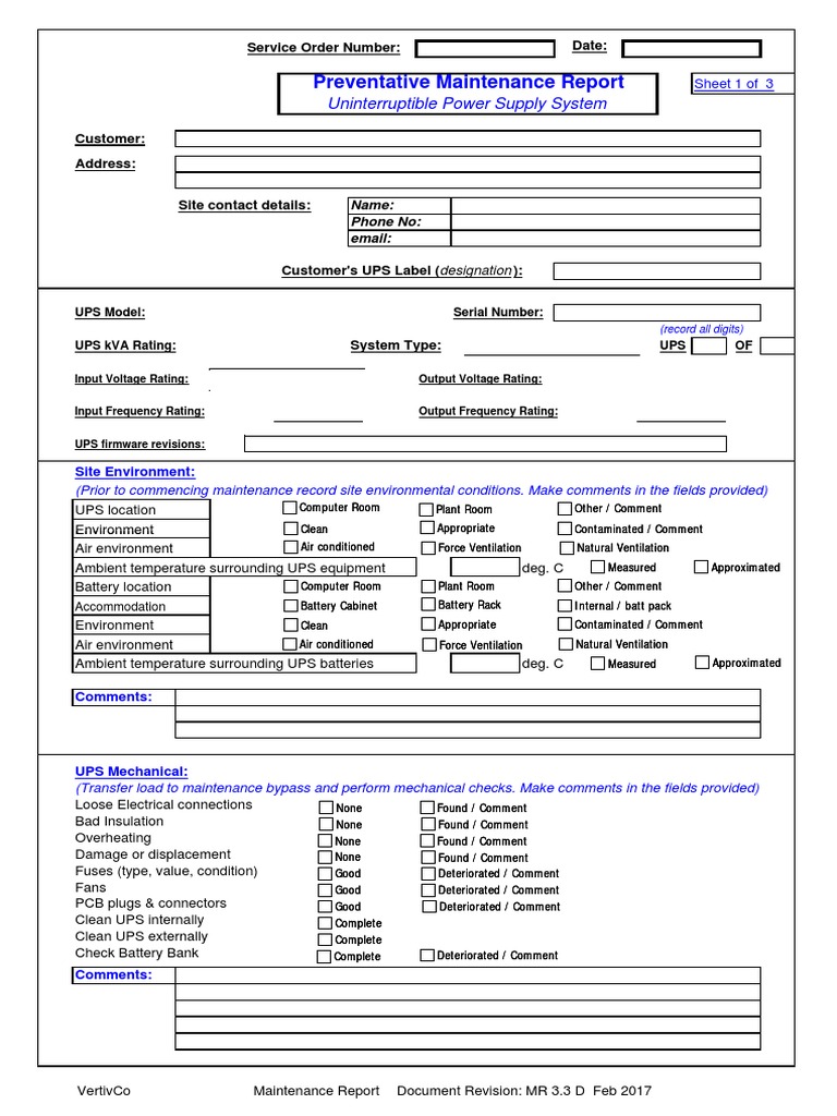 UPS Preventive Maintenance Report | PDF | Power Supply | Electrical ...