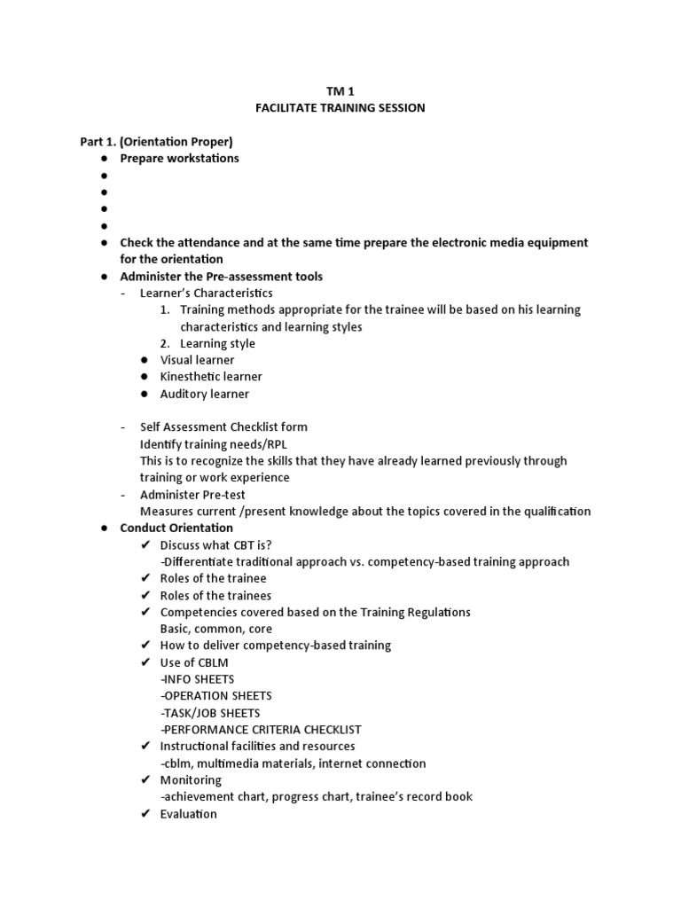 Guidance for Facilitating a Competency-Based Training Session on the ...