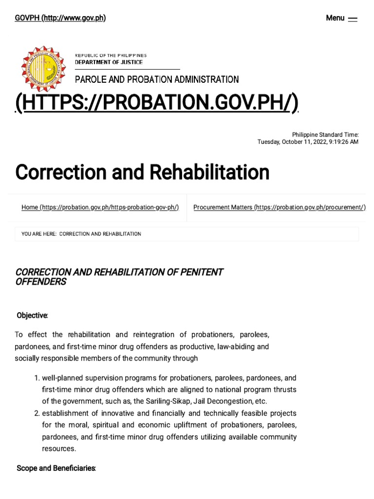 Rehabilitation Programs for Offenders | PDF | Probation | Parole