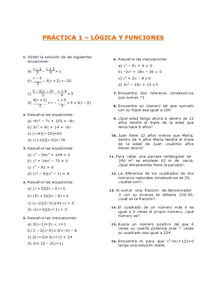 01 Ecuaciones 2020 | PDF | Matemáticas | Matemática Elemental