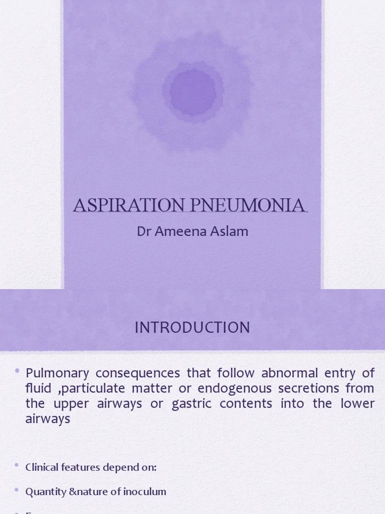 Understanding Aspiration Pneumonia Risks | PDF | Pneumonia | Clinical ...