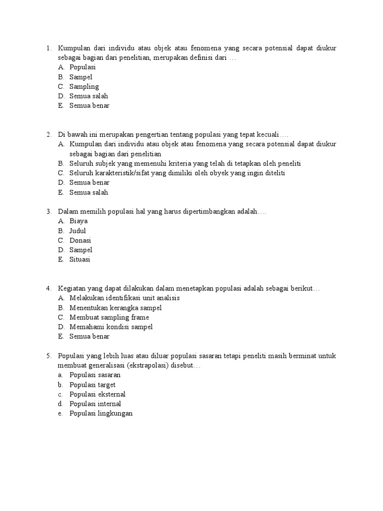 Soal Ujian Metopen | PDF