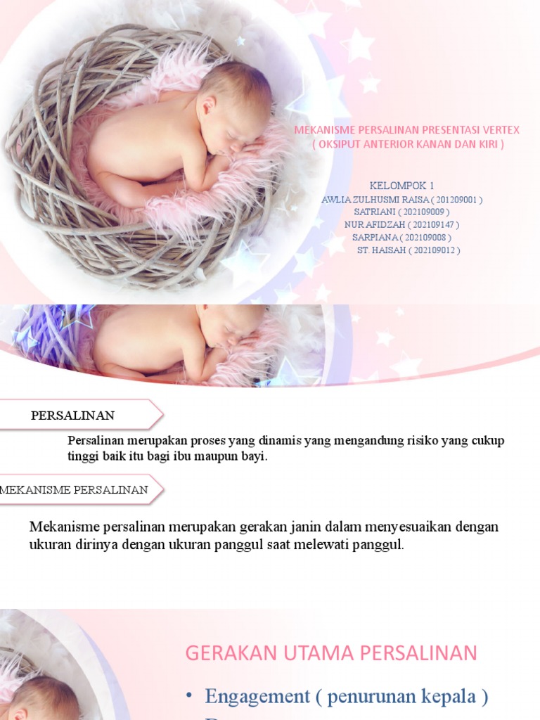 Mekanisme Persalian Presentasi Vertex Oksiput Anterior Kanan Dan Kiri1 ...