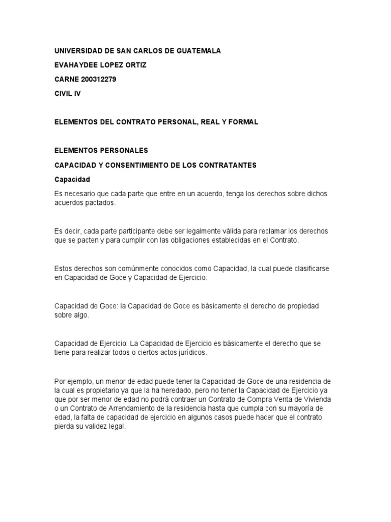 Elementos Esenciales del Contrato | PDF | Propiedad | Justicia