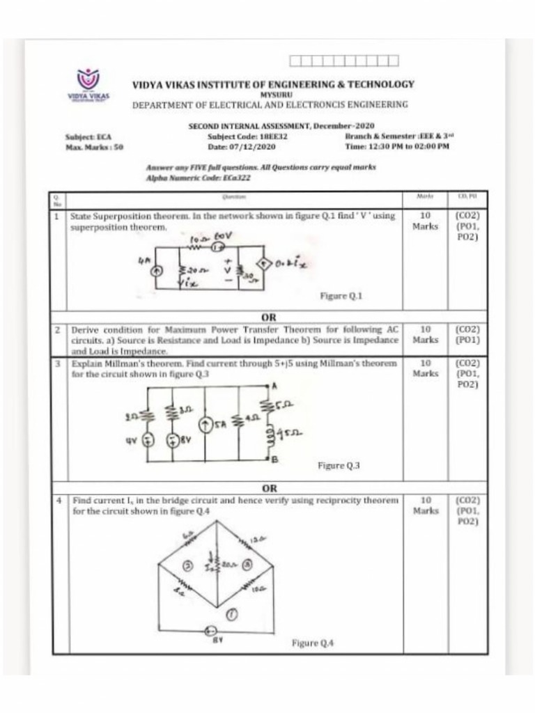 18EE32 2nd IA Paper | PDF
