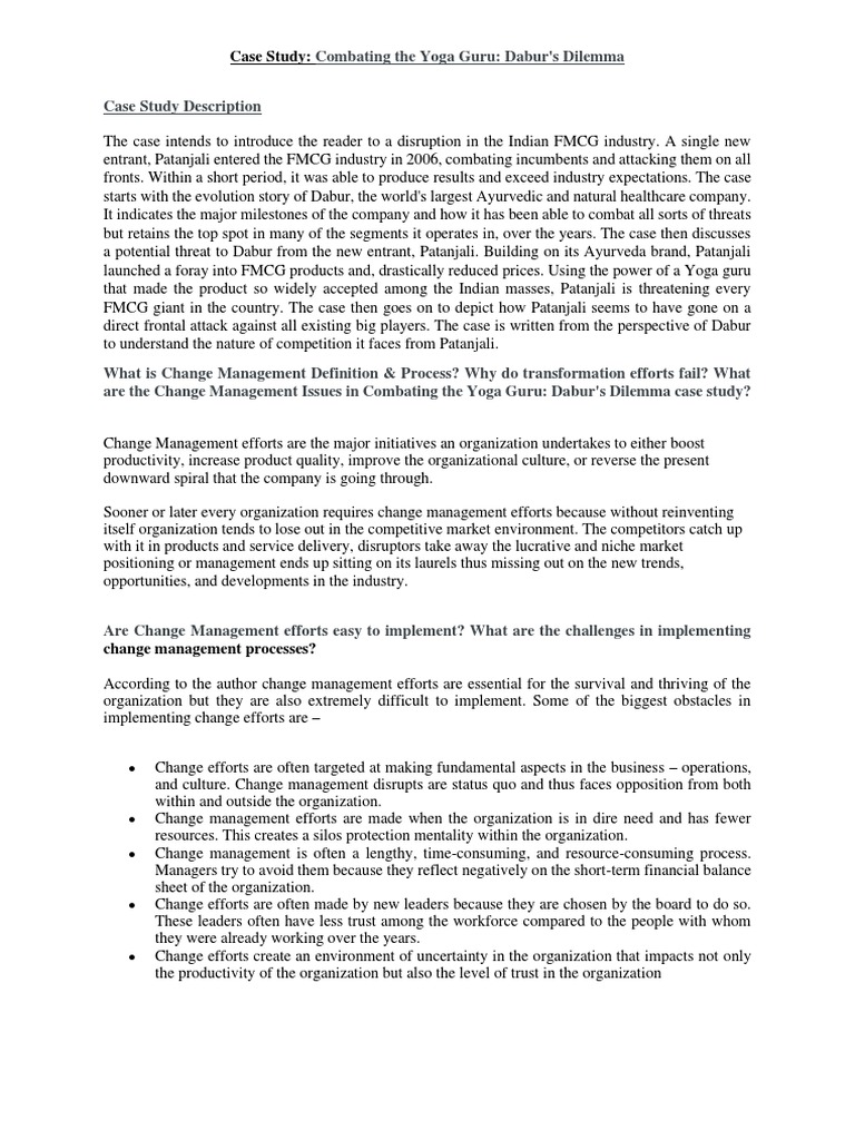 Case Study - Dabur | PDF | Patanjali | Business