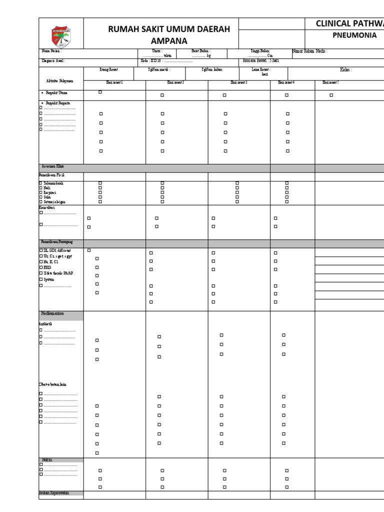 Clinical Pathway Pneumonia RSUD Ampana | PDF