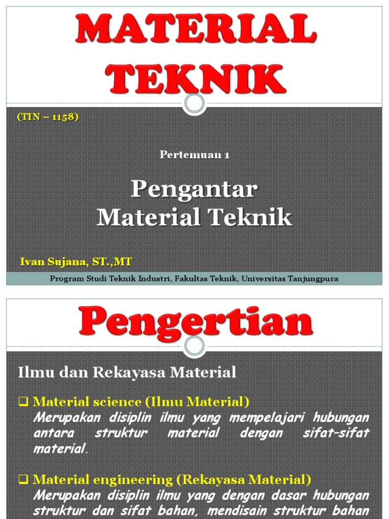 Pengantar Material Teknik | PDF