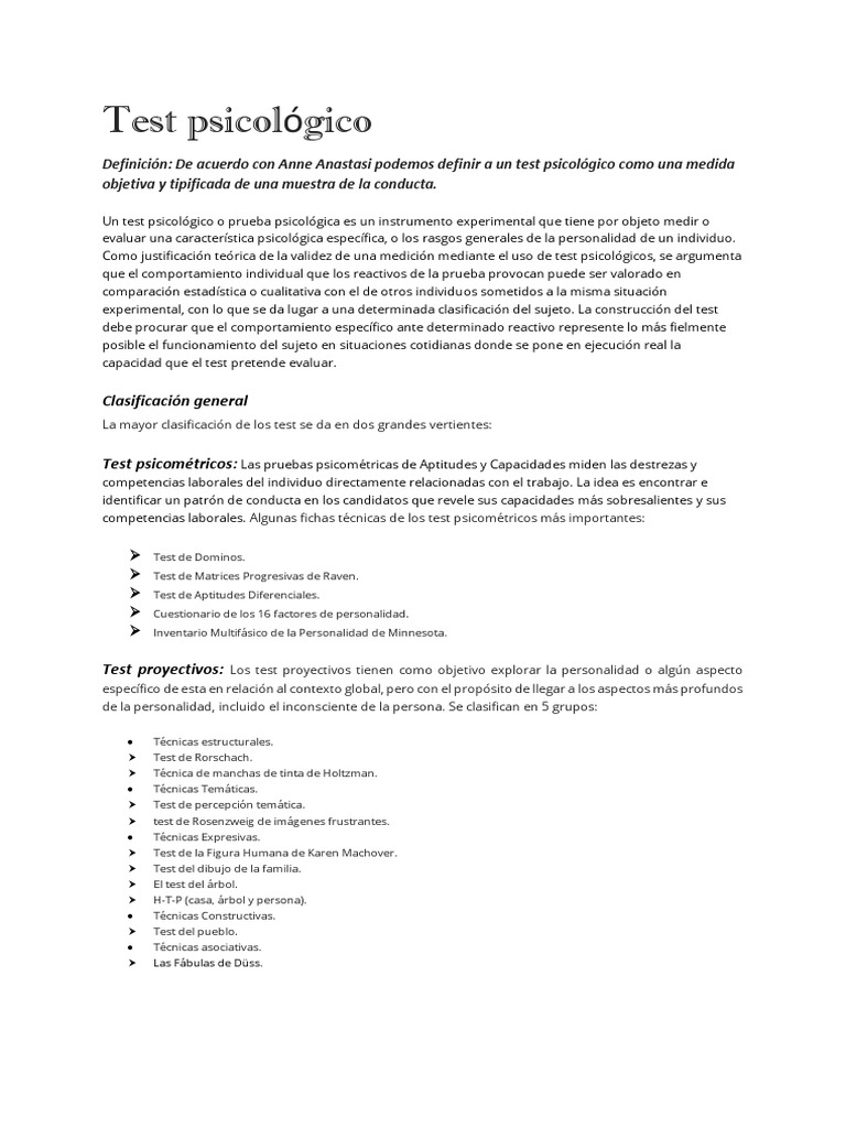 Test Psicologico | PDF