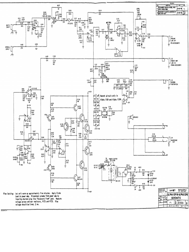 Sunn Alpha 112r 112pr Schematic | PDF