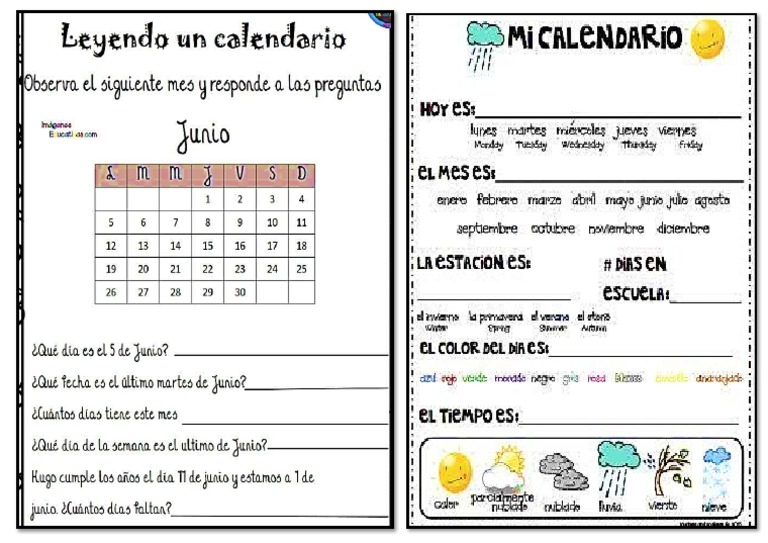 Ficha Calendario | PDF