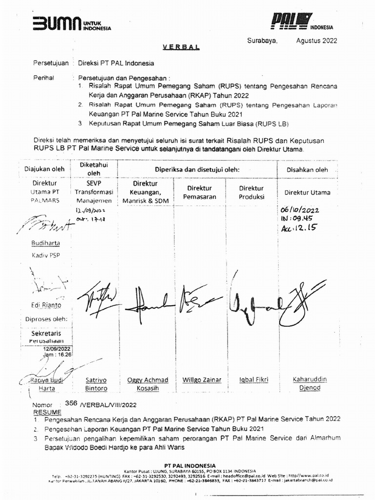 RUPS LB Pemegang Saham - Pengalihan Pemilik Saham | PDF