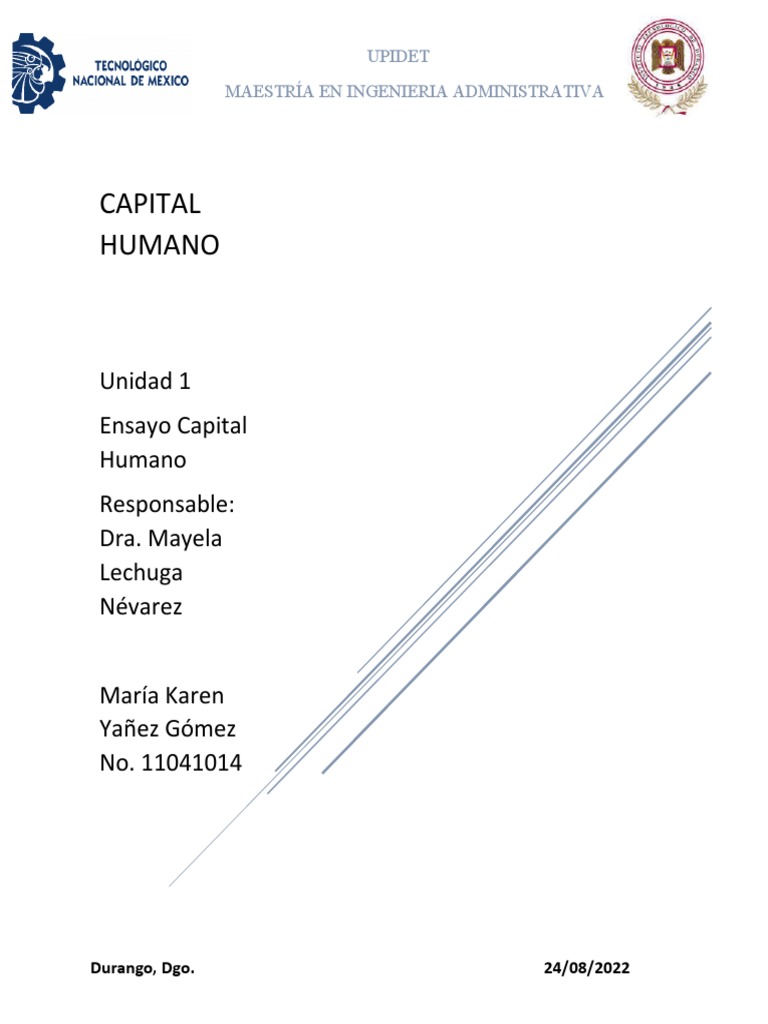 Ensayo Capital Humano | PDF | Capital humano | Capital (economía)