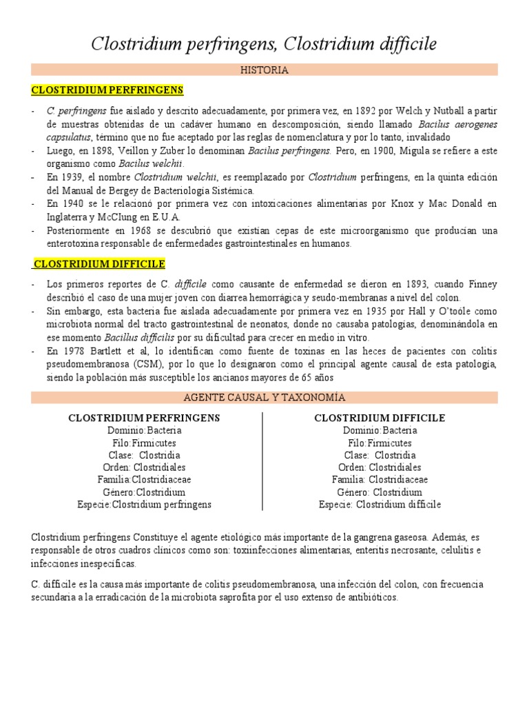 Clostridium Perfringens-Difficile | PDF | Diarrea | Medicina CLINICA