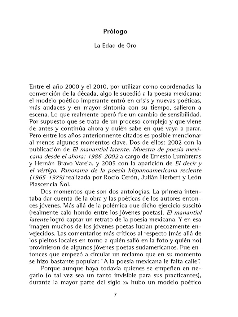 Prólogo La Edad de Oro - Luis Felipe Fabre | PDF | Poesía | México