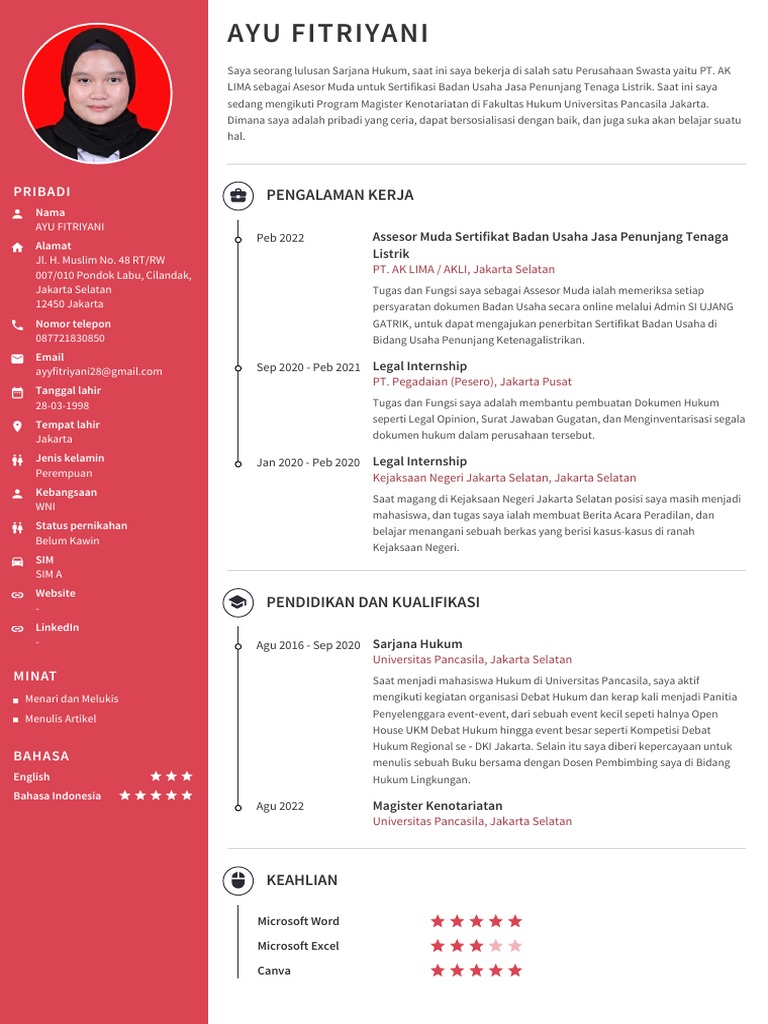 CV Ayu Fitriyani #1 | PDF