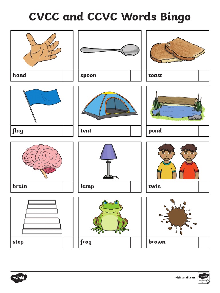CVCC and CCVC Word List | PDF