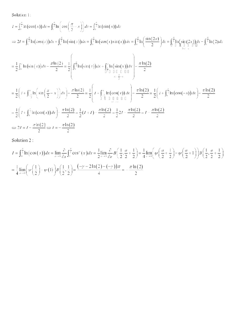 LN (Cos (X) ) | PDF