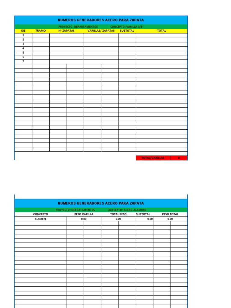 Formatos Numeros Generadores Depertamentos | PDF