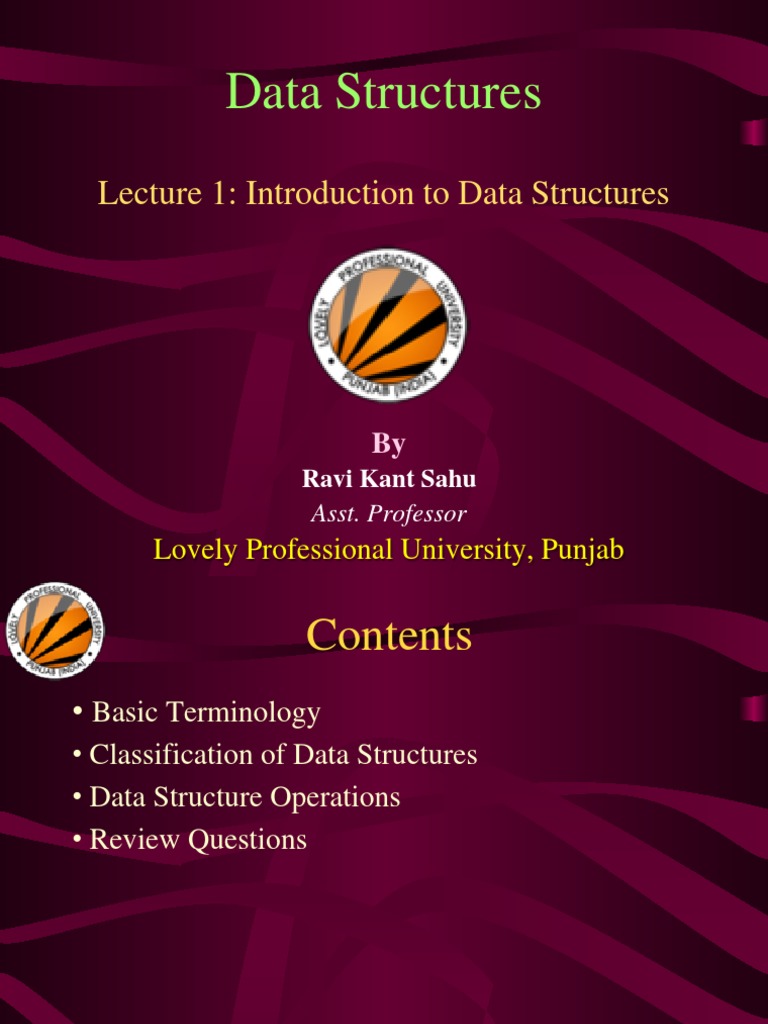 Lecture 1 Introduction To Data Structures Pdf Array Data Structure Algorithms And Data
