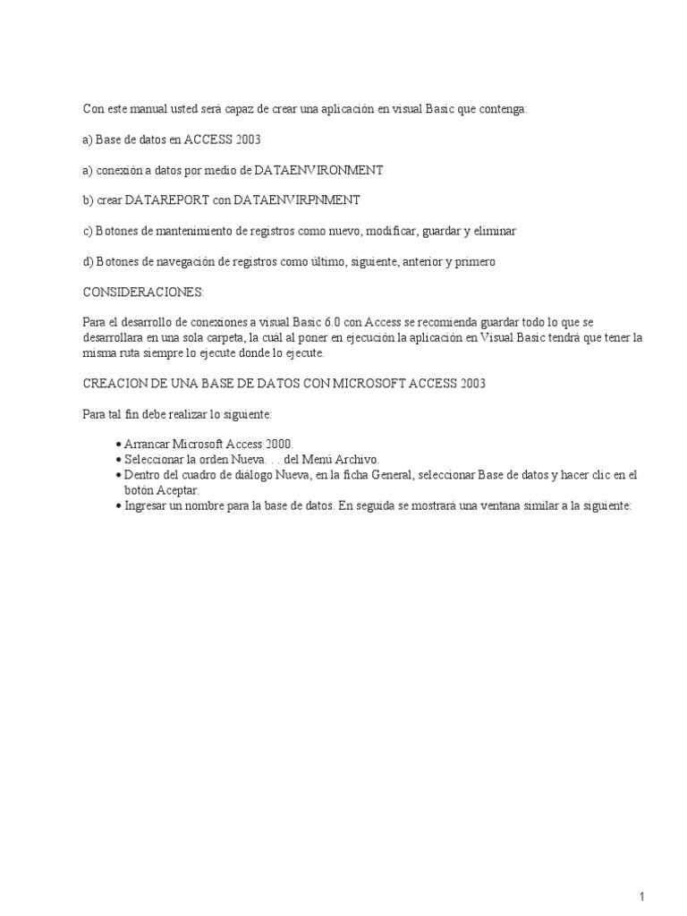 Programación Con Visual Basic Y Access Pdf Point And Click Tabla