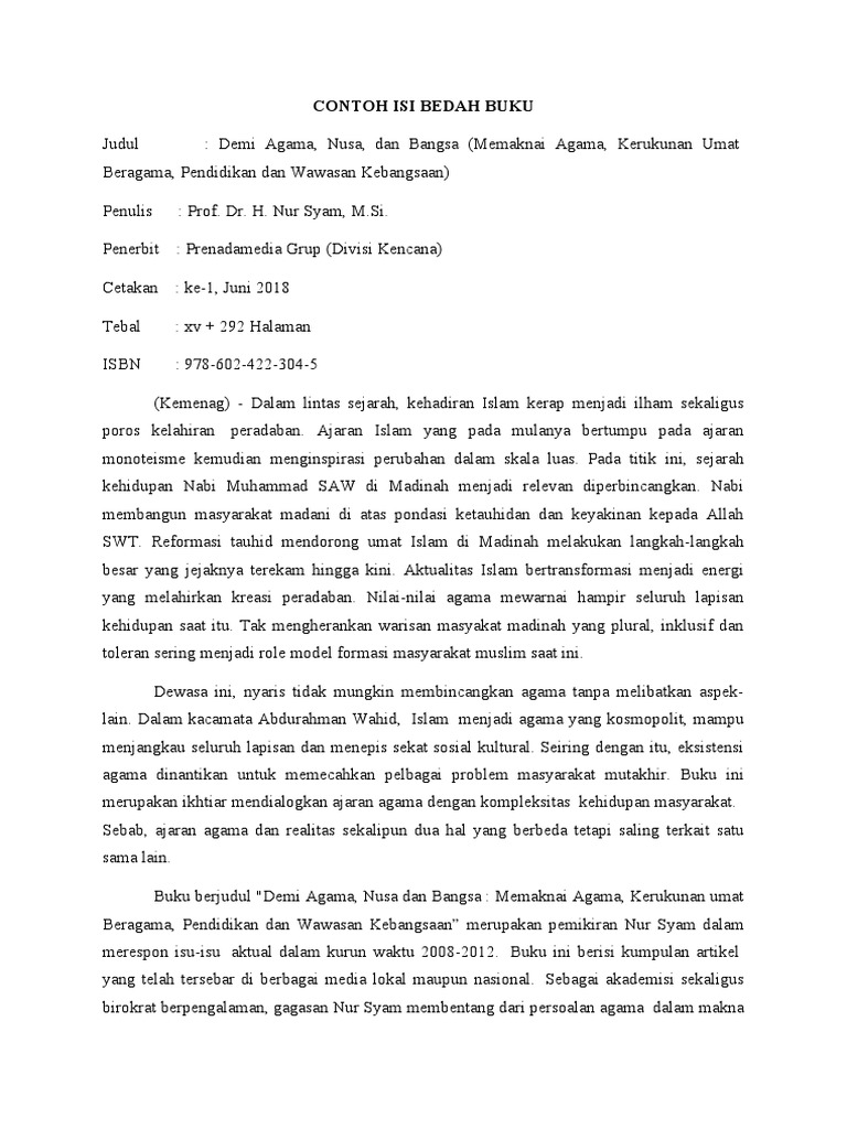 Contoh Isi Bedah Buku | PDF