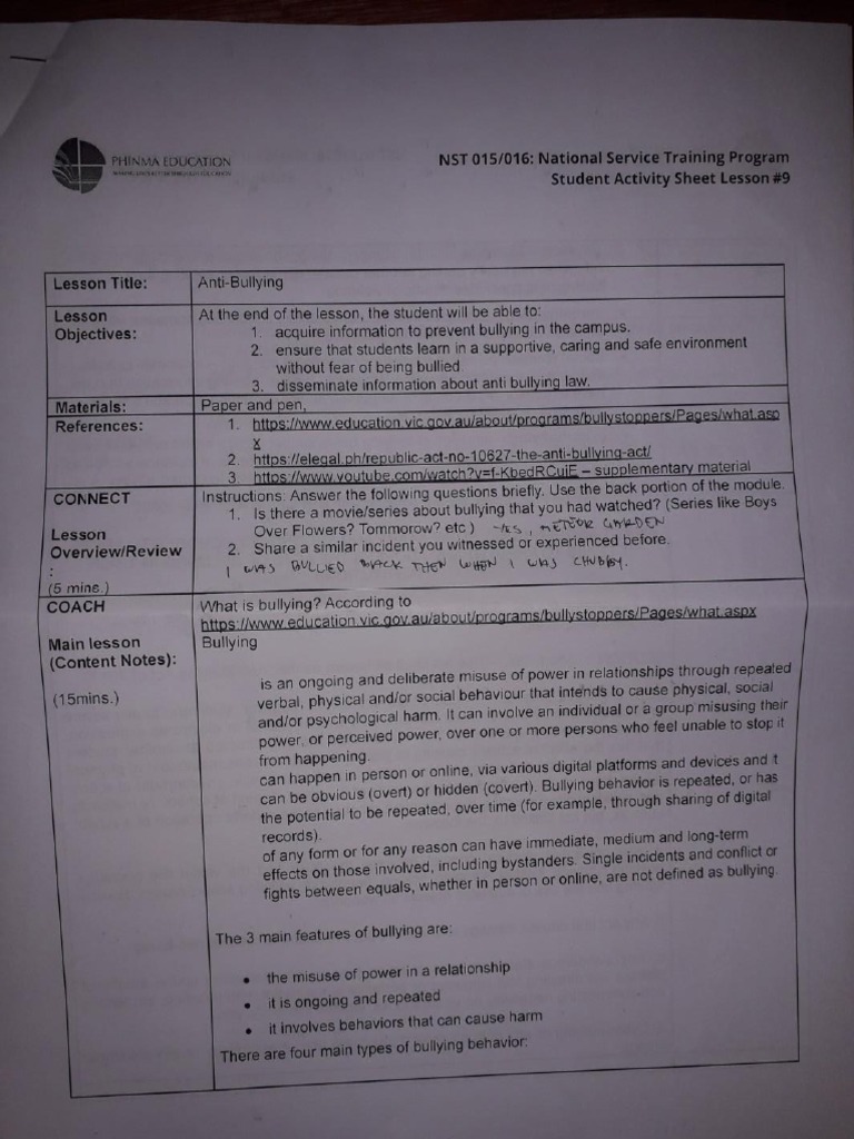 NSTP - Lesson 9 | PDF