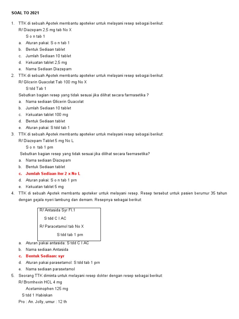 Soal To 2021 | PDF