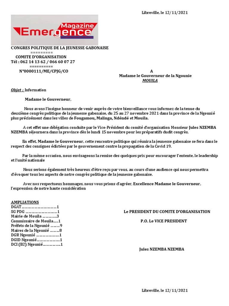 Congres JJNN | PDF | Gouvernement