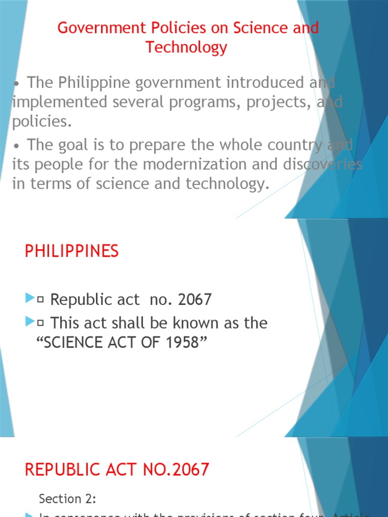 Policies On Science and Technology TOPIC 2 | PDF | Science | Science ...