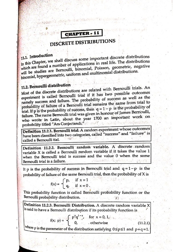 Discrete Distribution by MK Roy | PDF
