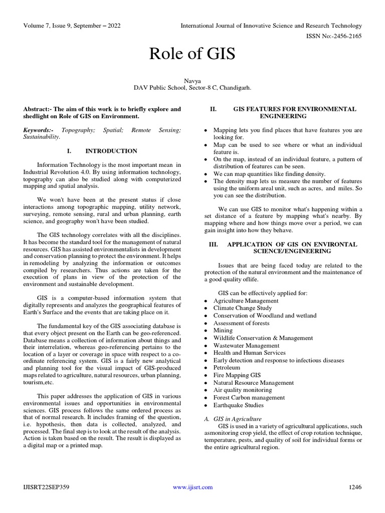 Role of GIS | PDF | Geographic Information System | Topography Role of GIS | PDF | Geographic Information System | Topography