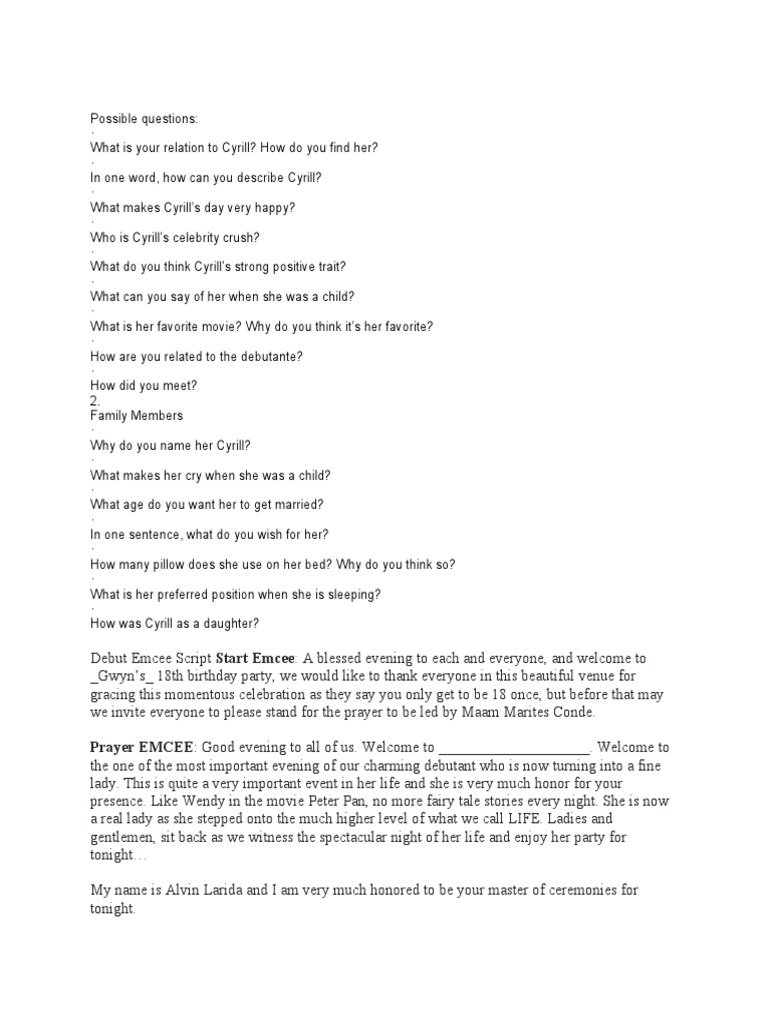 Debut Emcee Script Start Emcee | PDF | Art | Poetry