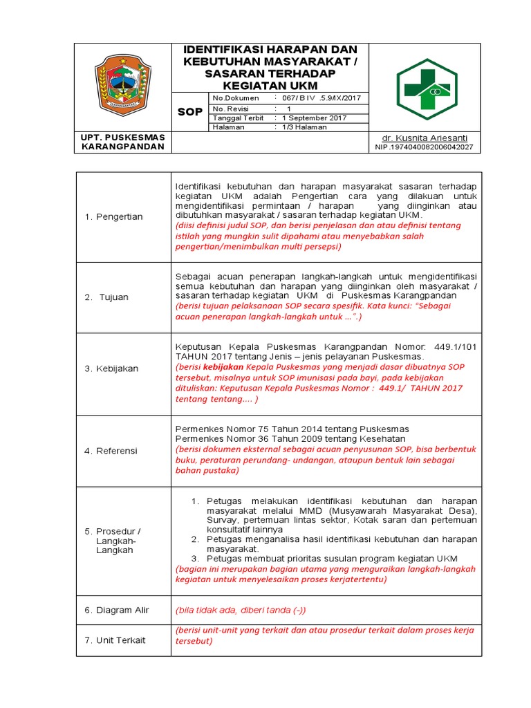 Contoh Format SOP | PDF