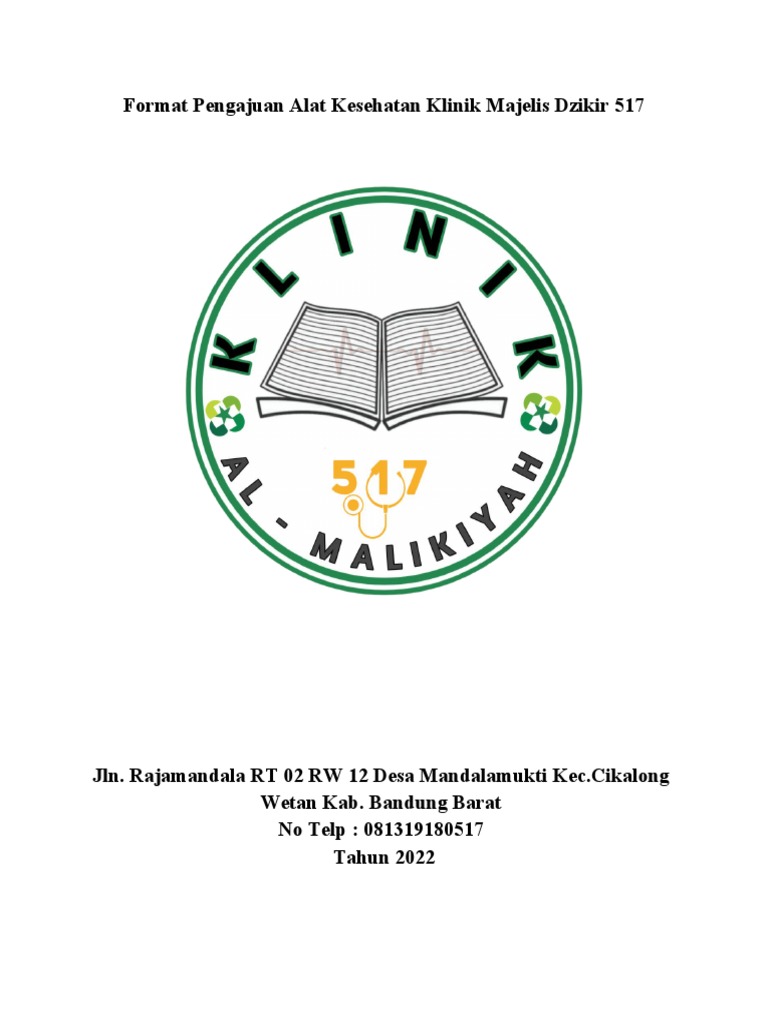 Format Pengajuan Alat Kesehatan Klinik Majelis Dzikir 517 | PDF