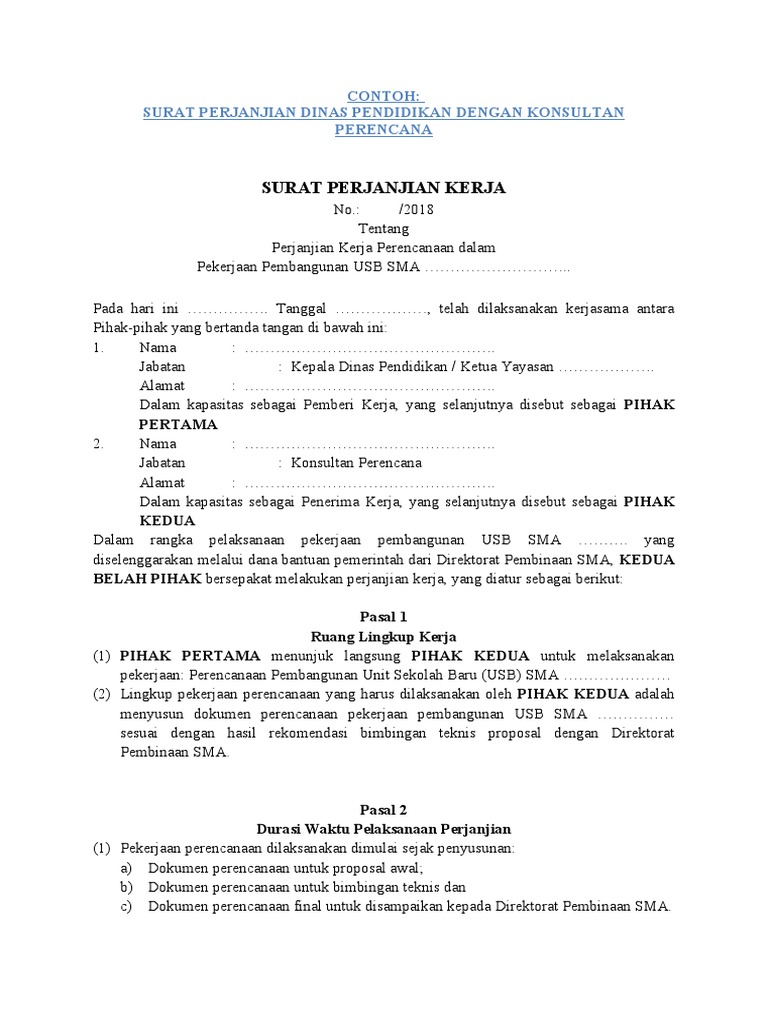 Contoh SPK Konsultan Perencana | PDF | Teknologi & Rekayasa