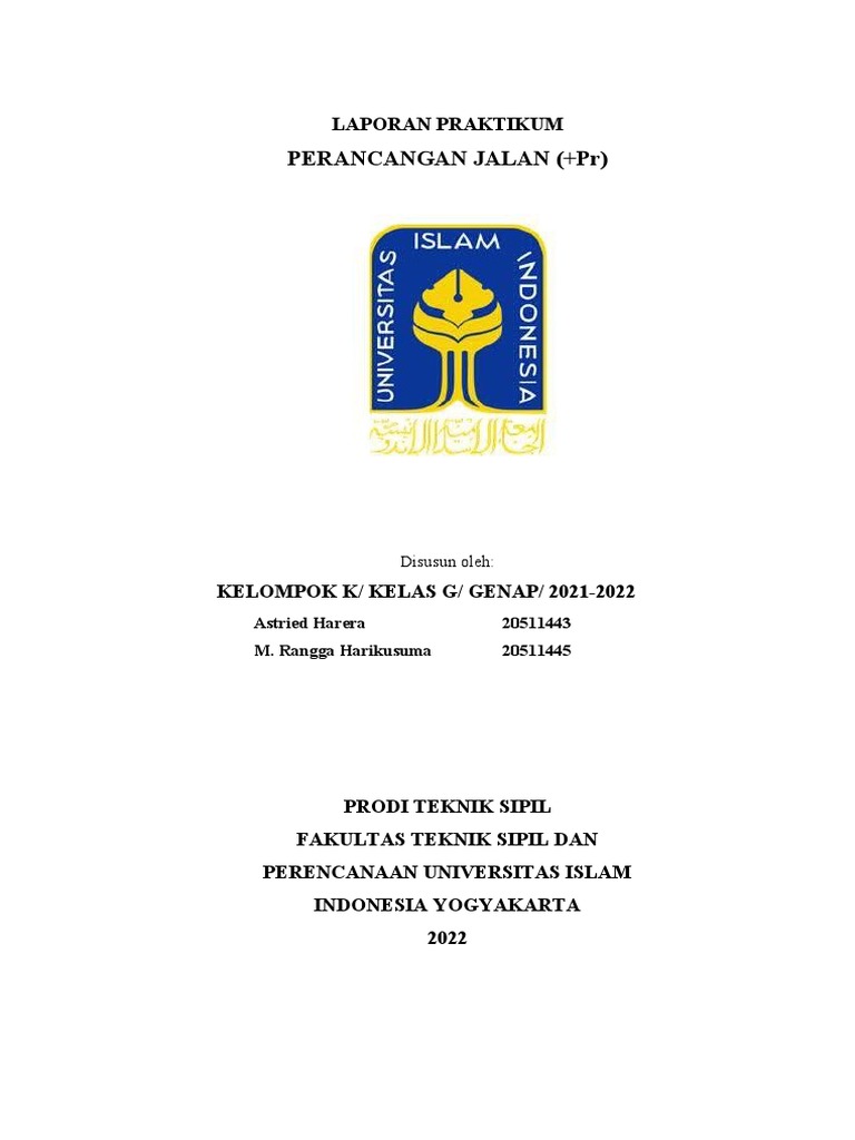 Kelompok K - Laporan Praktikum Perancangan Jalan (Pembuatan Trase ...