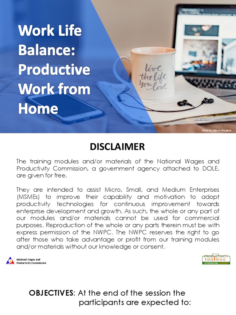 RTWPB Handouts-WLB-WFH PDF | PDF | Mental Health | Internet