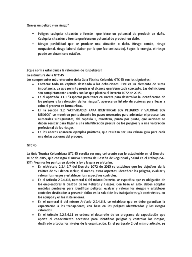 Definición de Peligro y Riesgo | PDF | Riesgo | Evaluación