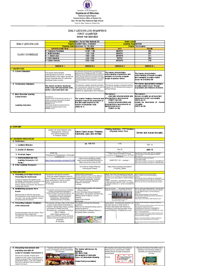 DLL Q1 Week 5 | PDF | Learning | Teachers