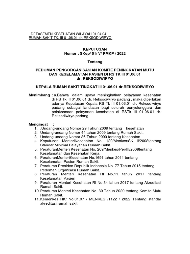 1.2.regulasi Pedoman Pengorganiasian PMKP | PDF | Pengembangan Diri