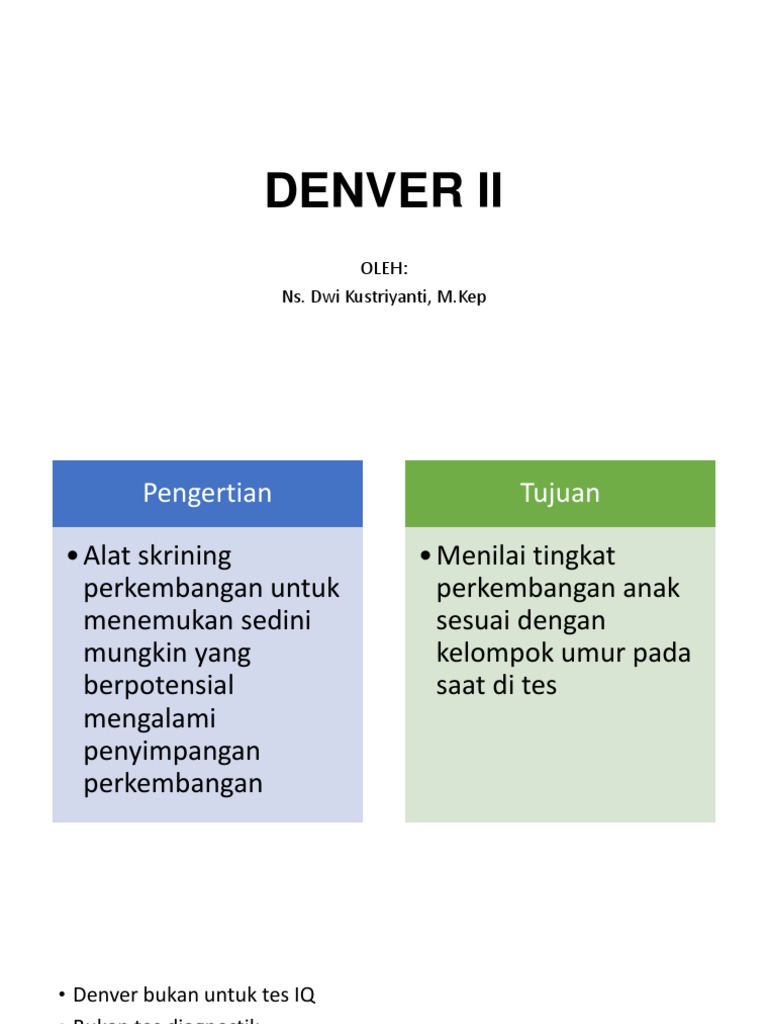 Panduan Skrining Denver II untuk Anak | PDF | Karier & Perkembangan ...