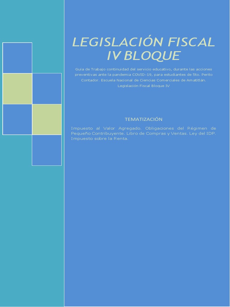 Legislación Fiscal Iv Bloque | PDF | Impuesto sobre la renta | Impuestos