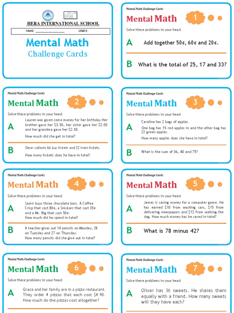 Mental Maths GR 4-5 | PDF | Foods