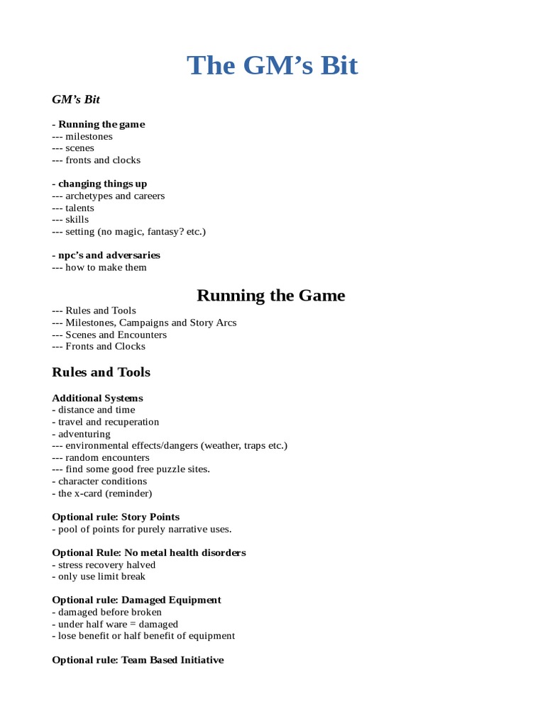 The GMs Bit - d6 Pool 2nd Try - 2021 | PDF