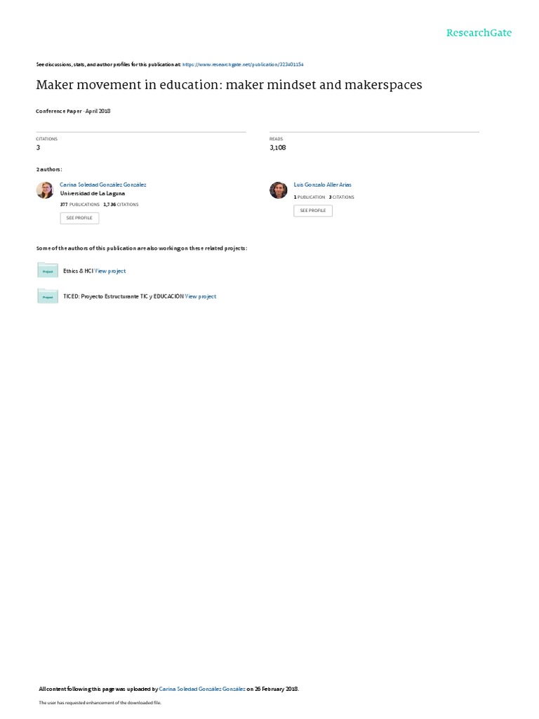 Makerspaces CarinaZalo | PDF | Constructivism (Philosophy Of Education) | Learning