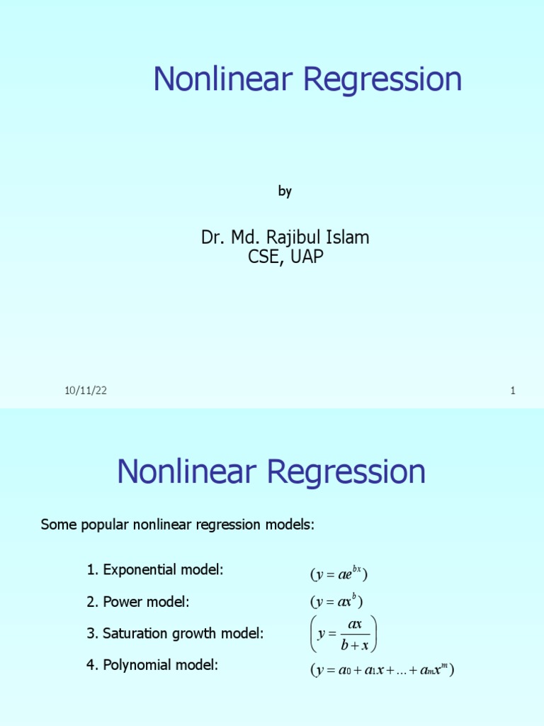 2 - Skip - Nonlinear Regression | PDF | Mathematics | Applied Mathematics
