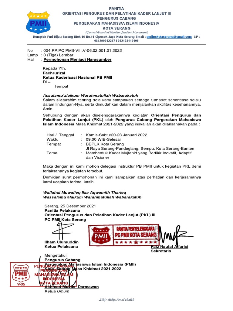 Narasumber Fachrurizal PB PMII | PDF