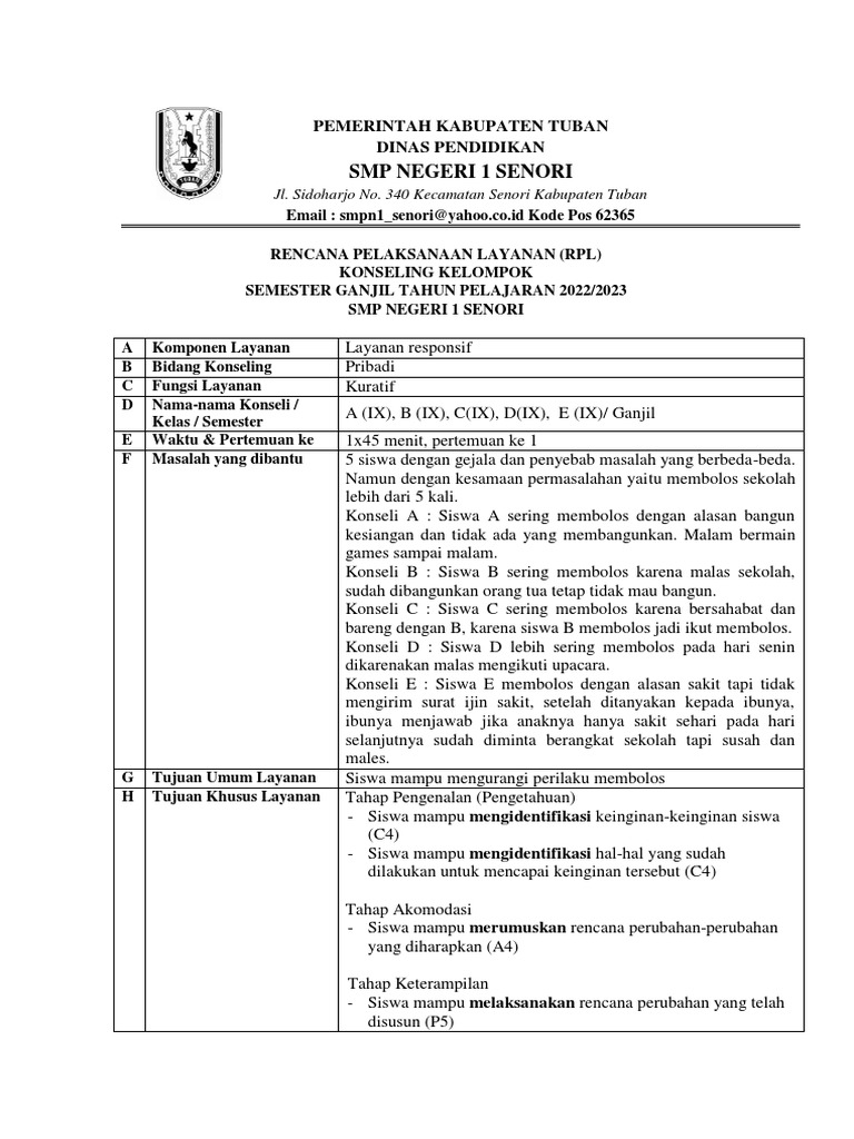 RPL Konseling Kelompok - Sriami - 001 | PDF | Karier & Perkembangan